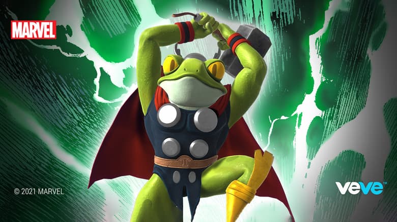 Wielding the Mighty Frogjolnir, Throg Arrives on VeVe | Marvel
